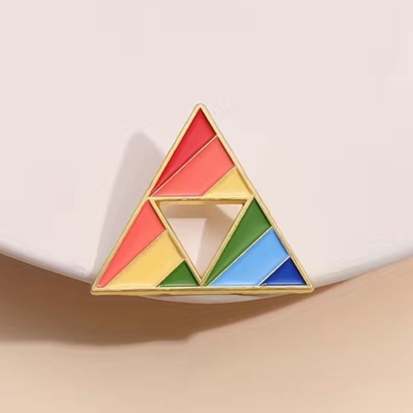 Jewelry | Legend Of Zelda Rainbow Triforce Pride Pin Brooch | Poshmark